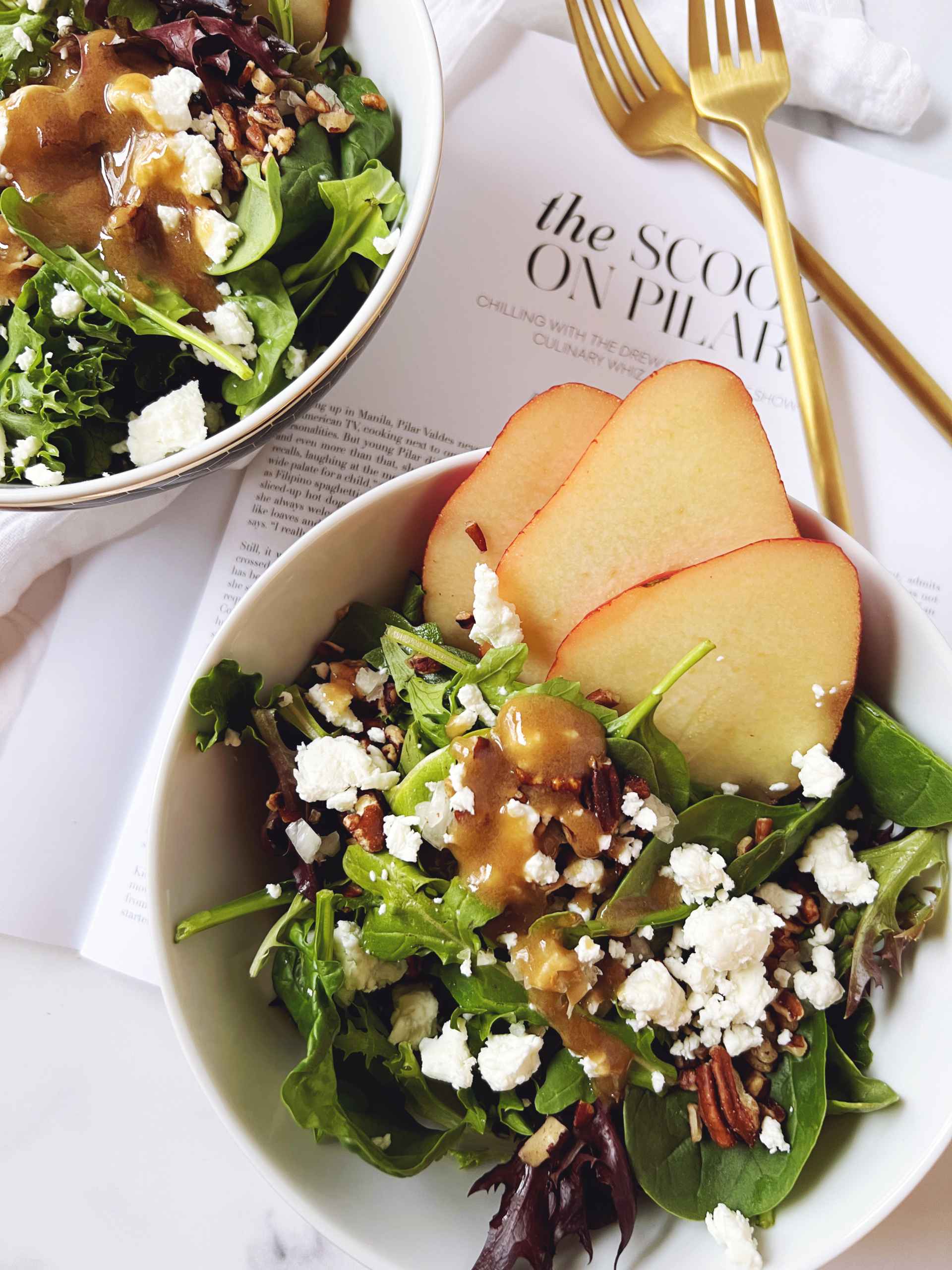 Red Pear Pecan Salad With Red Wine Vinaigrette